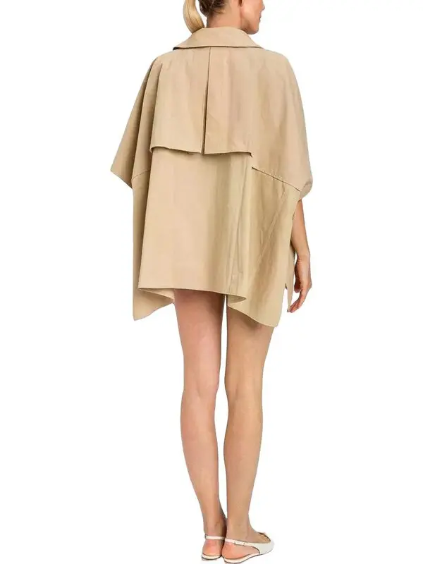 TWINSET Trench-style Gabardine Poncho - Neutrals