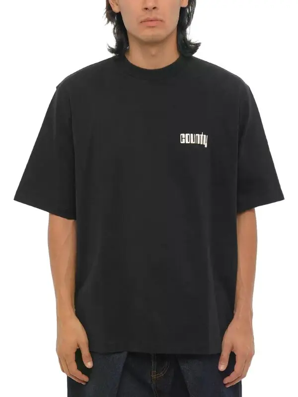 MARCELO BURLON COUNTY OF MILAN Printed Crew-neck T-shirt - Black
