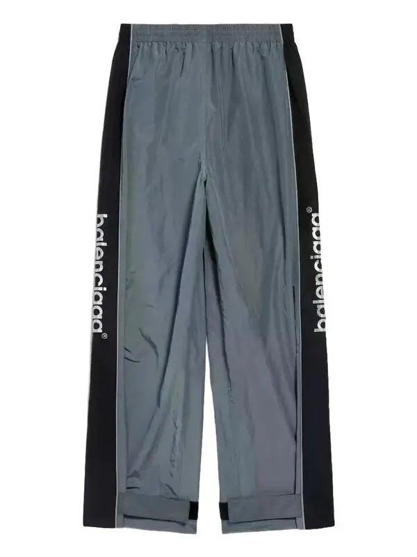 Balenciaga Logo-print Wide-leg Track Pants - Grey