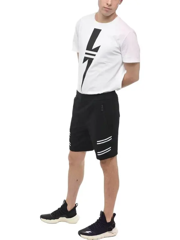 Neil Barrett Varsity Stripe-detail Shorts - Black