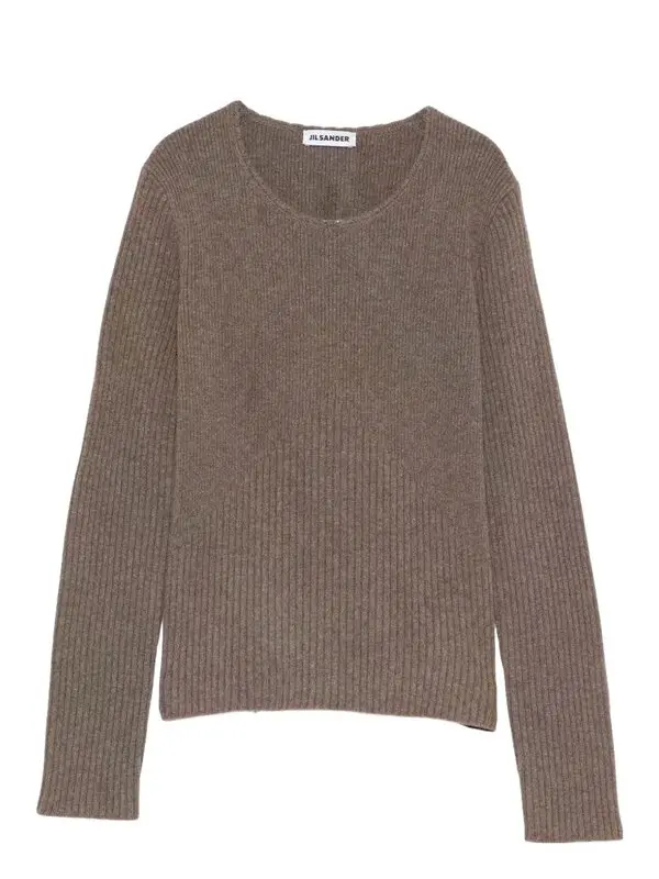 JIL SANDER Ribbed-knit Sweater - Brown