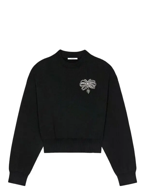 Givenchy Crystal-embellished Bow-detail Sweatshirt - Black