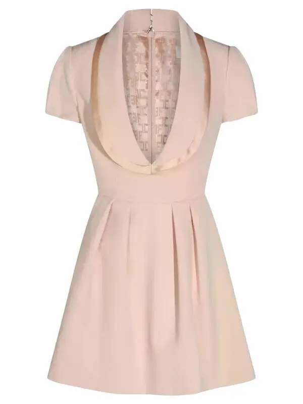 Elisabetta Franchi Pleated Mini Satin-trim Dress - Pink