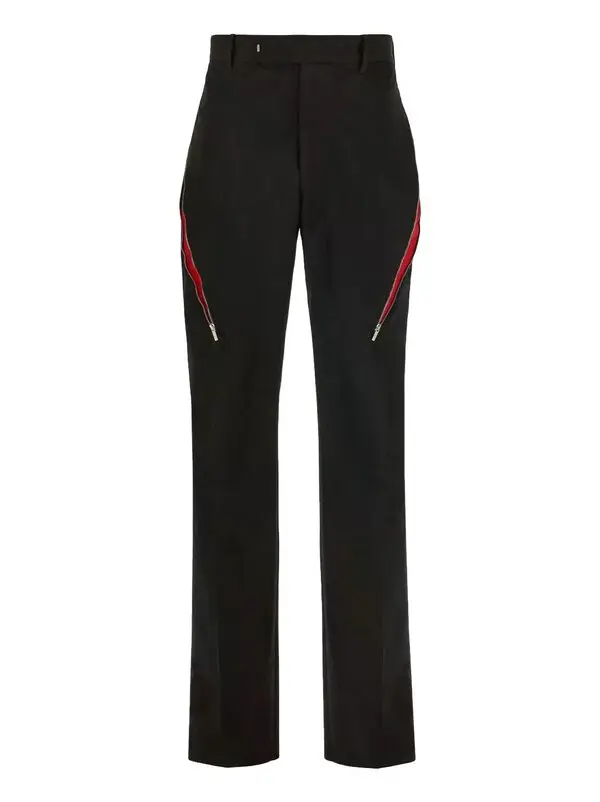 FERRAGAMO Tailored Trousers With Zip Detail - Black
