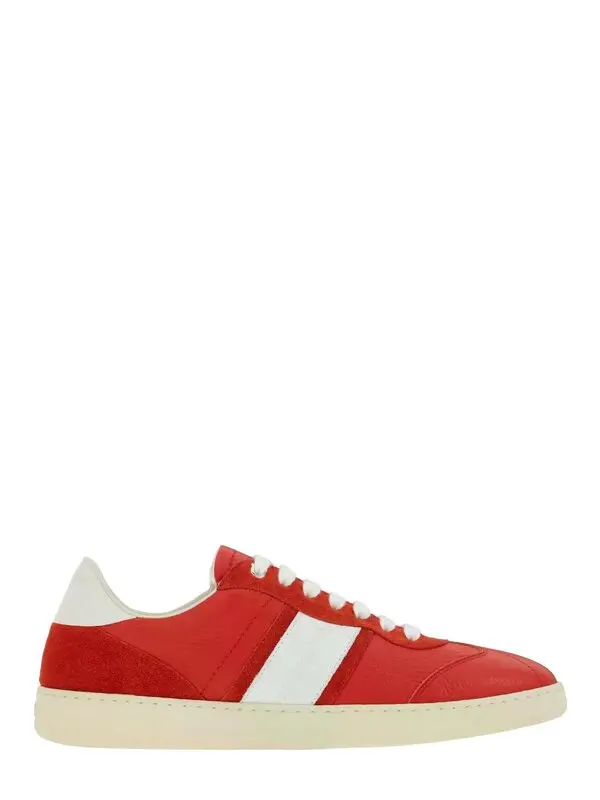 FERRAGAMO Logo-debossed Low-top Sneakers - Red