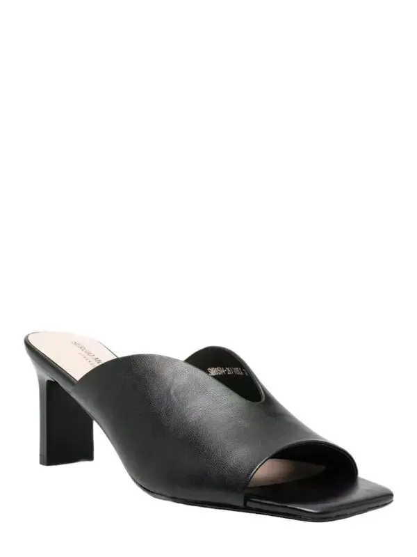 SERGIO MORETTI FIRENZE V-neck Square-toe Sandals - Black