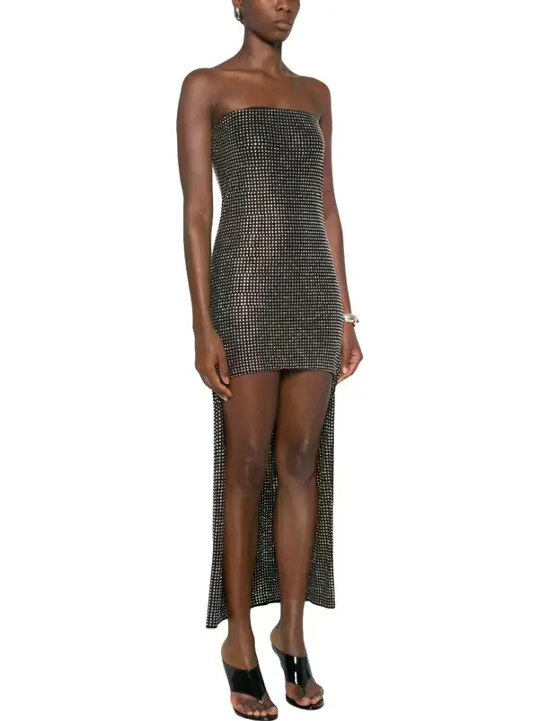 Alexander Wang Crystal-embellished High-low Asymmetric Dress - Black