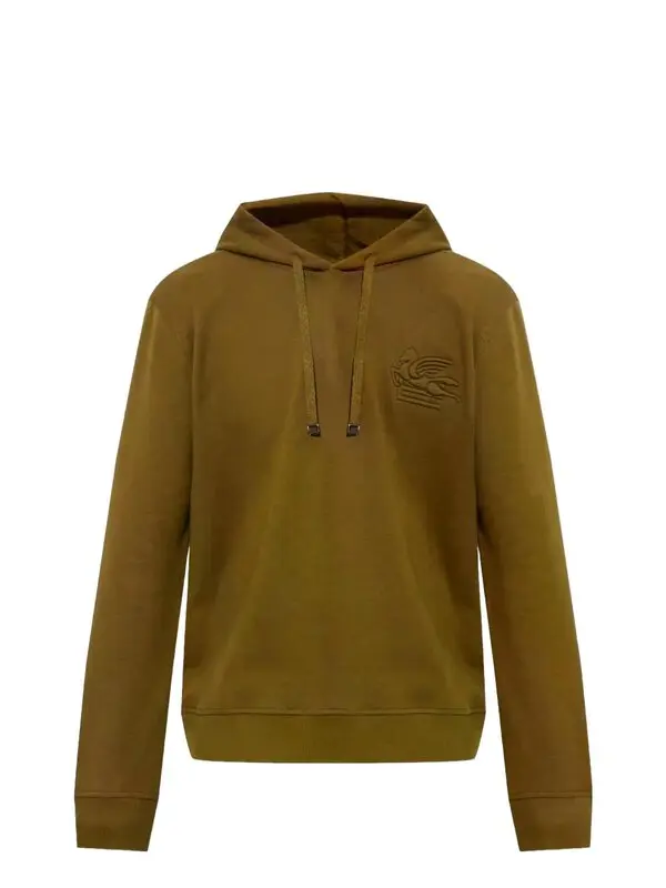 Etro Pegaso-embroidered Drawstring Hoodie - Brown
