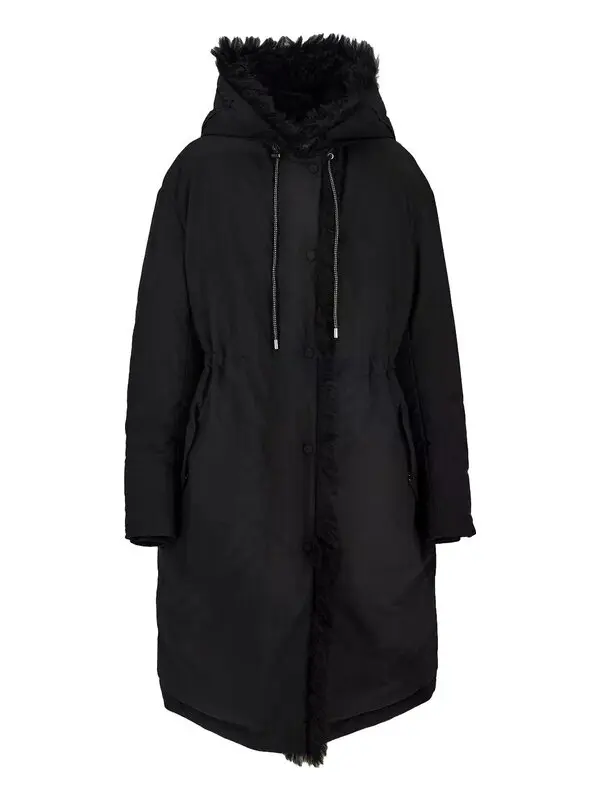 FERRAGAMO Shearling-lined Parka Coat - Black