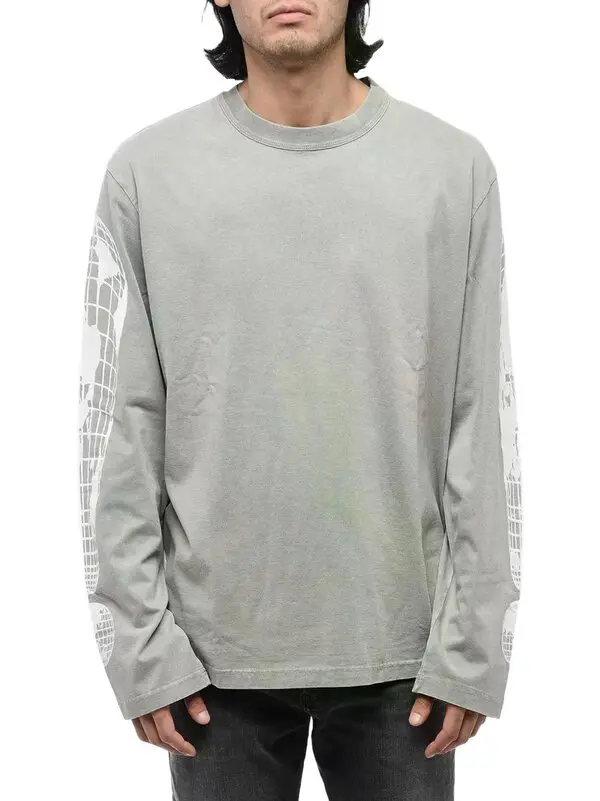 DIESEL® Logo-print Long-sleeve T-shirt - Grey