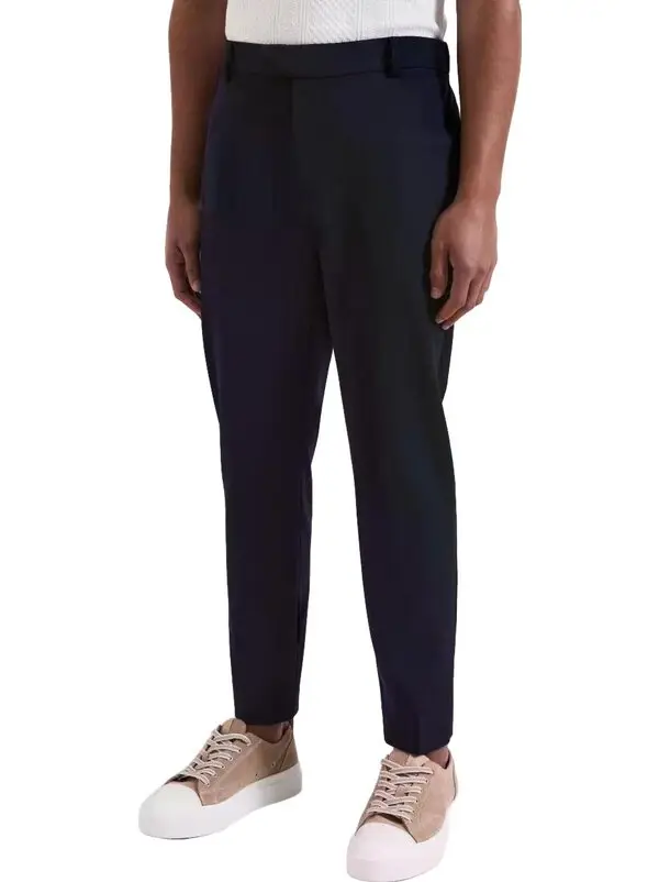 MAUVAIS Belt-loops Tapered Trousers - Blue