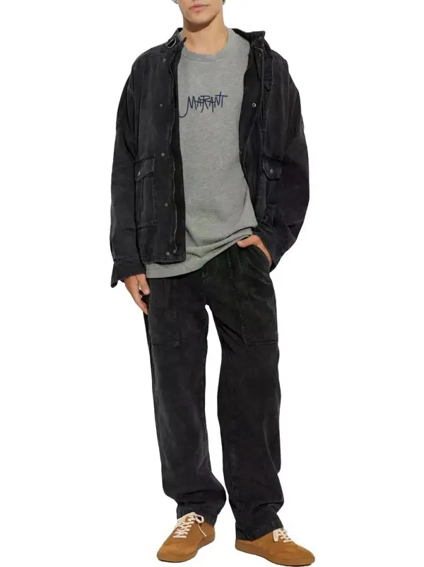 MARANT Honore Logo-embroidered T-shirt - Grey