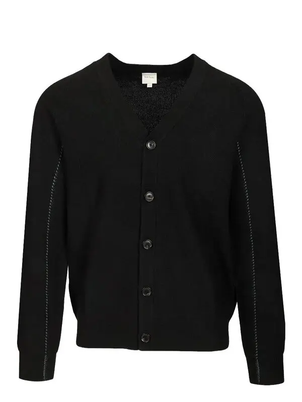 Paul Smith Button-up V-neck Cardigan - Black