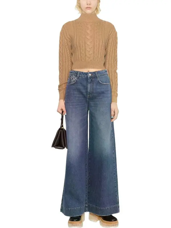 Stella McCartney Logo-print Wide-leg Jeans - Blue