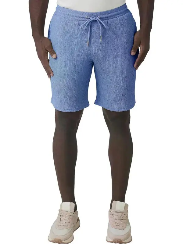 MAUVAIS Textured Drawstring Shorts - Blue