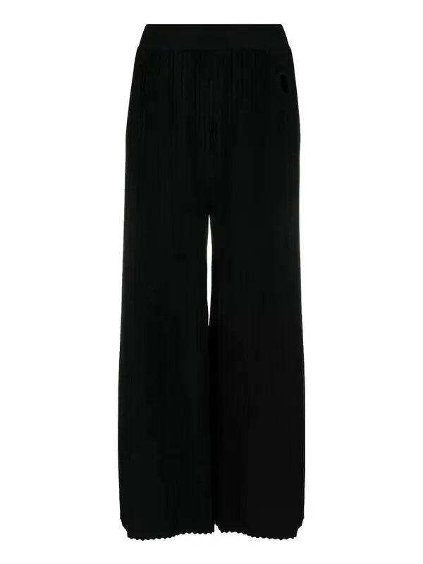 Stella McCartney Plissé Palazzo Pants - Black