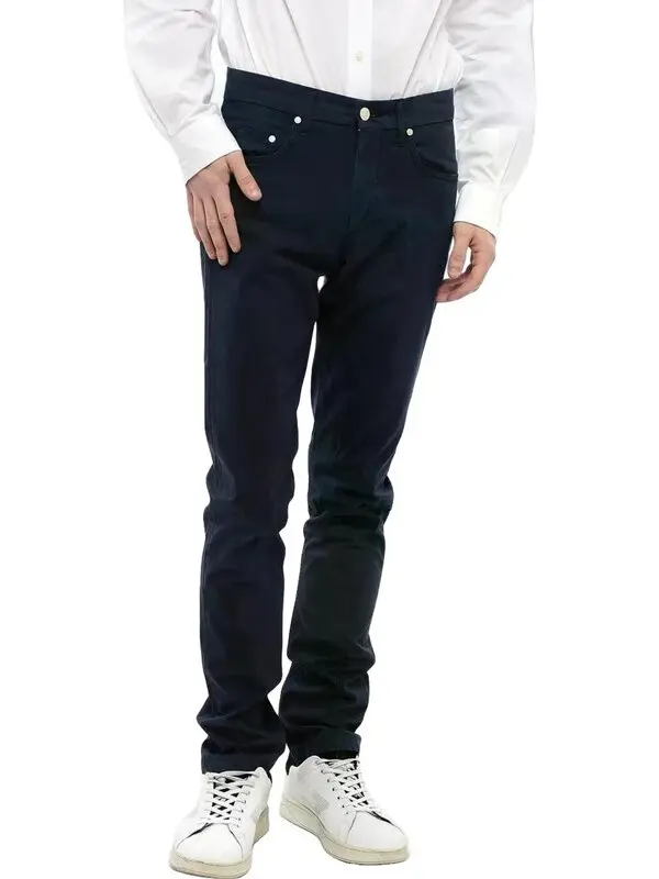 Corneliani Suede-patch Chino Trousers - Blue