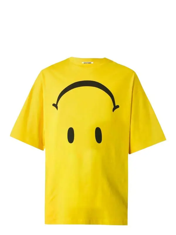 Moschino X Smiley Graphic-print Cotton T-shirt - Yellow
