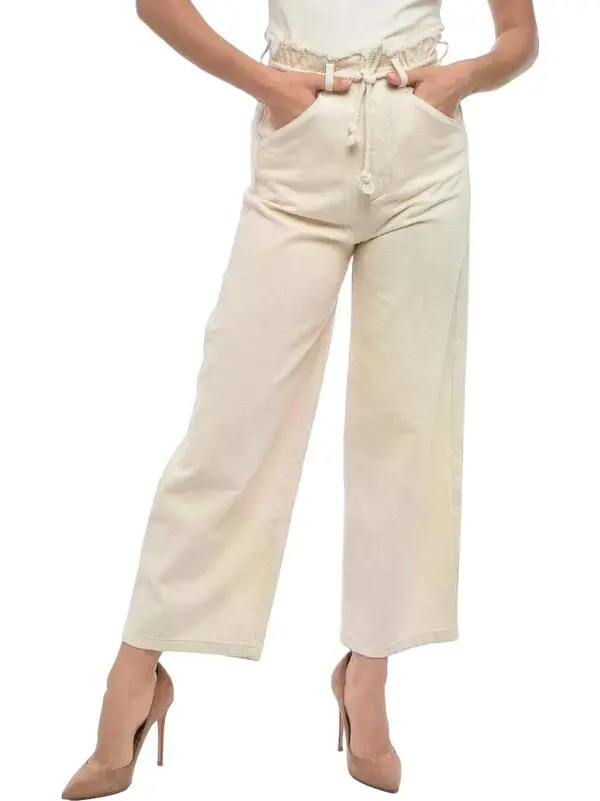 TWO WOMEN IN THE WORLD Gioia Frayed-edge Jeans - Neutrals
