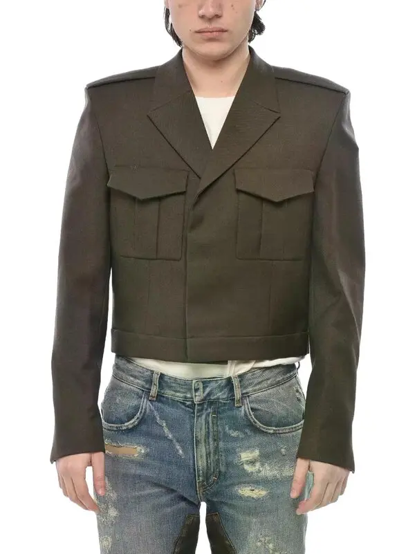 Givenchy Cropped Double-breasted Military Blazer - Brown