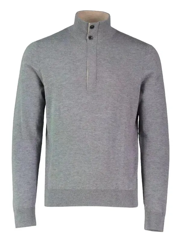 Pal Zileri Button-up High-neck Top - Grey