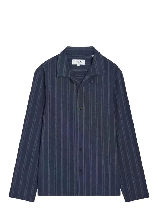 WAX LONDON Vertical-stripe Long-sleeve Shirt - Blue