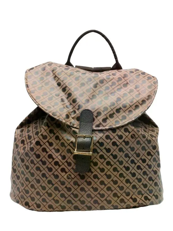 GHERARDINI Monogram-print Buckle-fastening Backpack - Brown