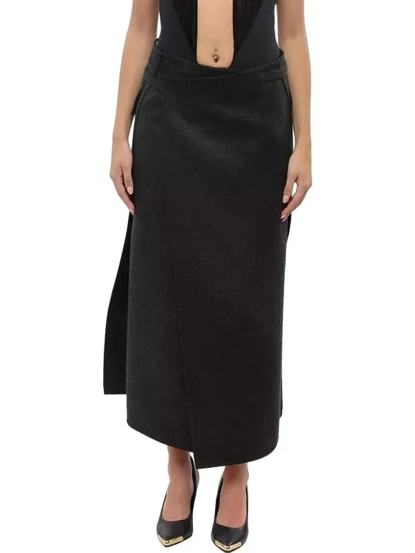 Gucci Patch-pocket Wrap Midi Skirt - Grey