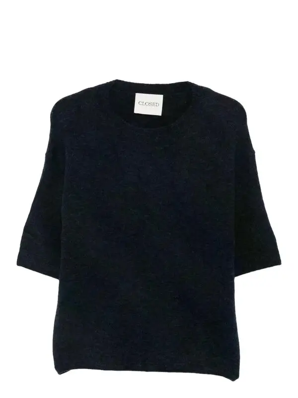 Closed Short-sleeve Crew-neck Sweater - Blue
