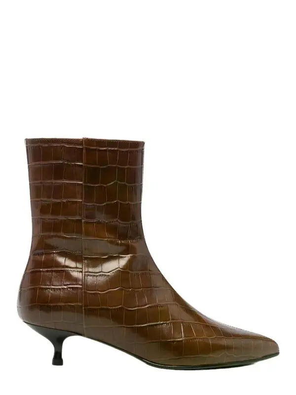 AUGUSTA Paula Croc-effect Boots - Brown