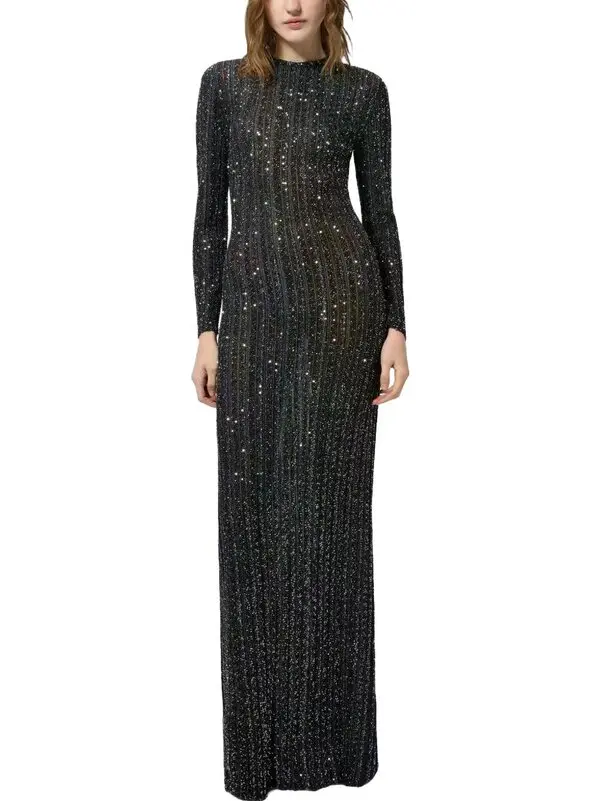 Missoni Sequin-embellished Striped Maxi Dress - Black