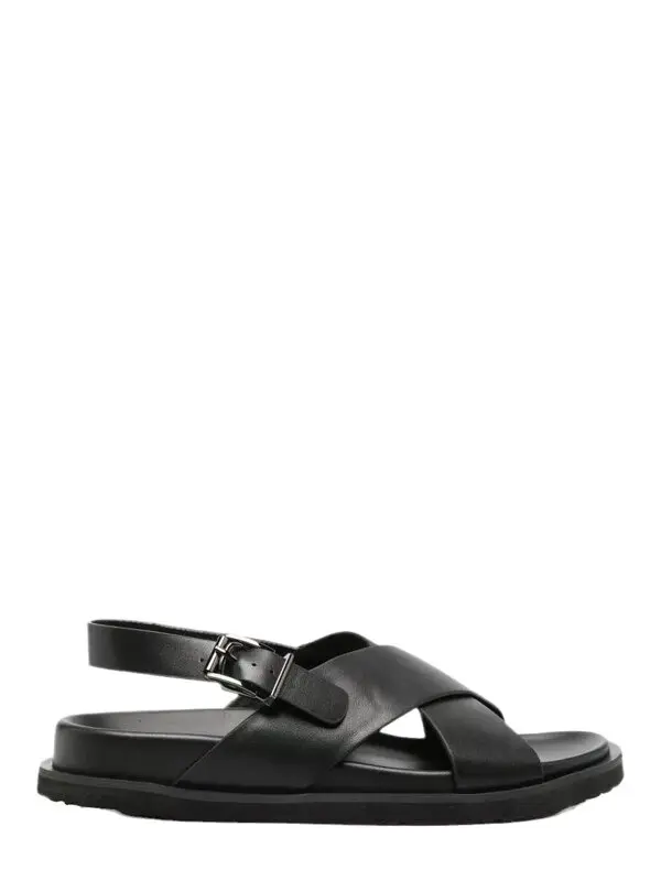 SERGIO MORETTI FIRENZE Crossover-strap Buckle-fastening Sandals - Black