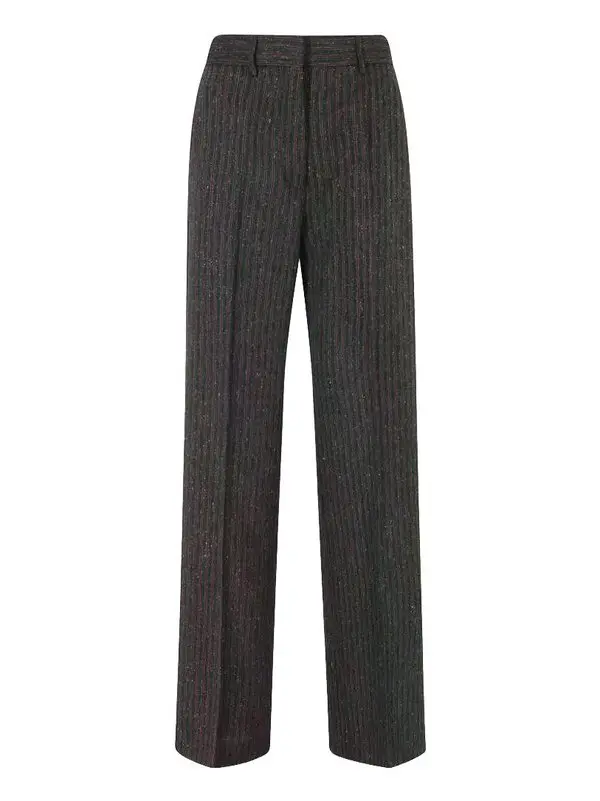 Erika Cavallini Pinstripe Wide-leg Trousers - Grey