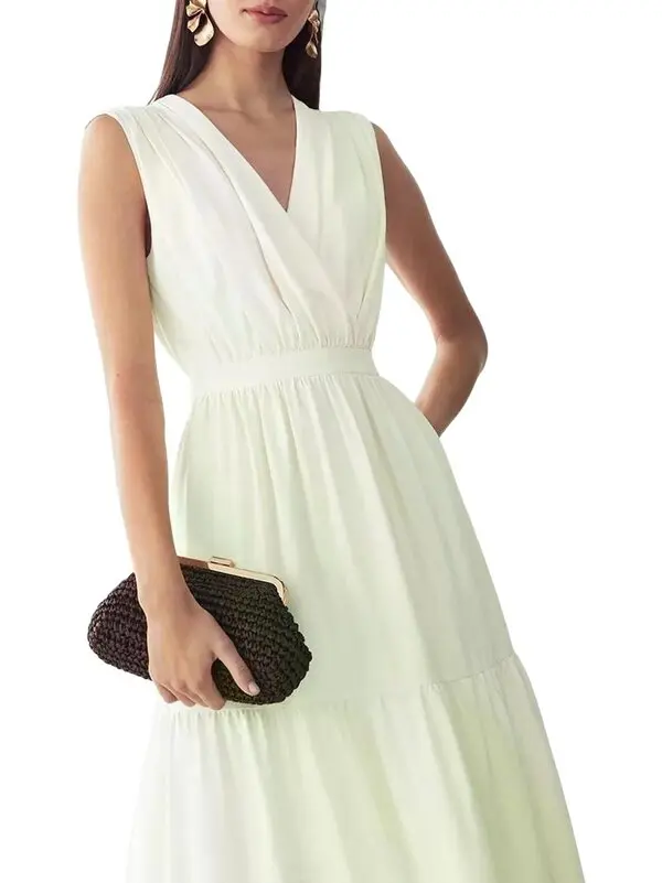 ST MRLO Tiered Sleeveless Maxi Dress - Neutrals
