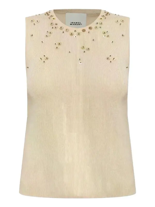 Isabel Marant Étoile Apoline Sequin-embellished Top - Neutrals