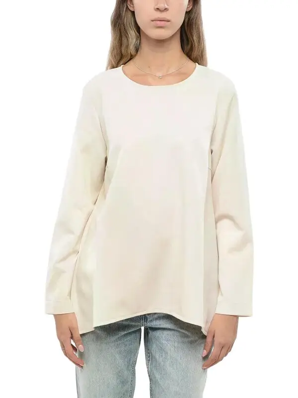 OBLÒ UNIQUE Oversized Asymmetric Blouse - Neutrals