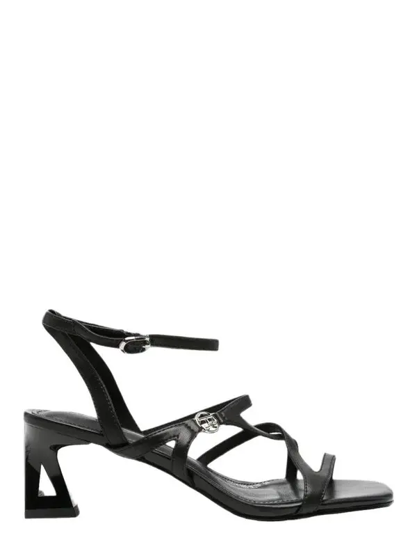 SERGIO MORETTI FIRENZE Strappy Cutout-heel Sandals - Black