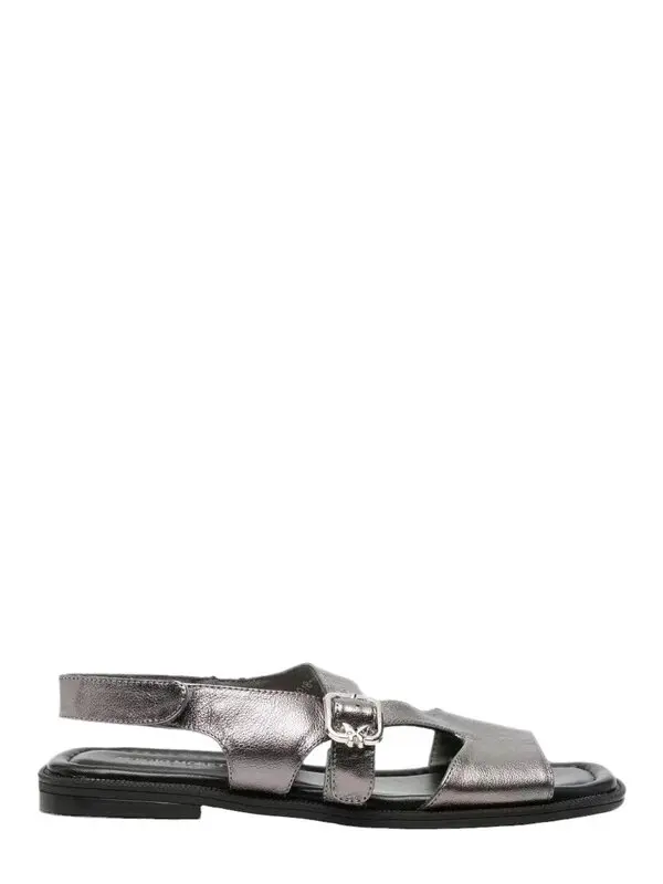SERGIO MORETTI FIRENZE Buckle-fastening Slingback Sandals - Grey