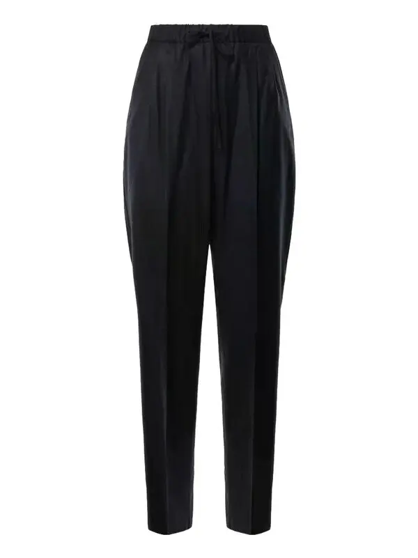 Max Mara Drawstring-waist Pleated Trousers - Black