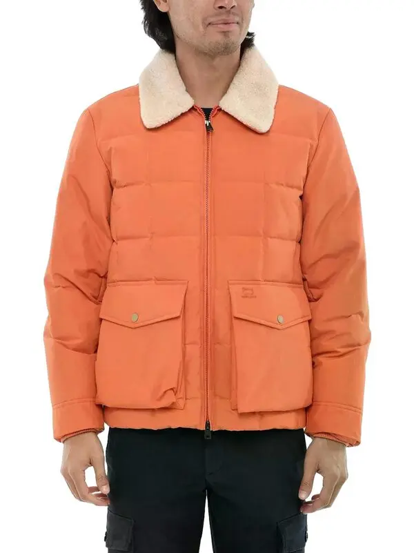 Woolrich Blizzard Quilted Jacket With Faux-fur Collar - Orange