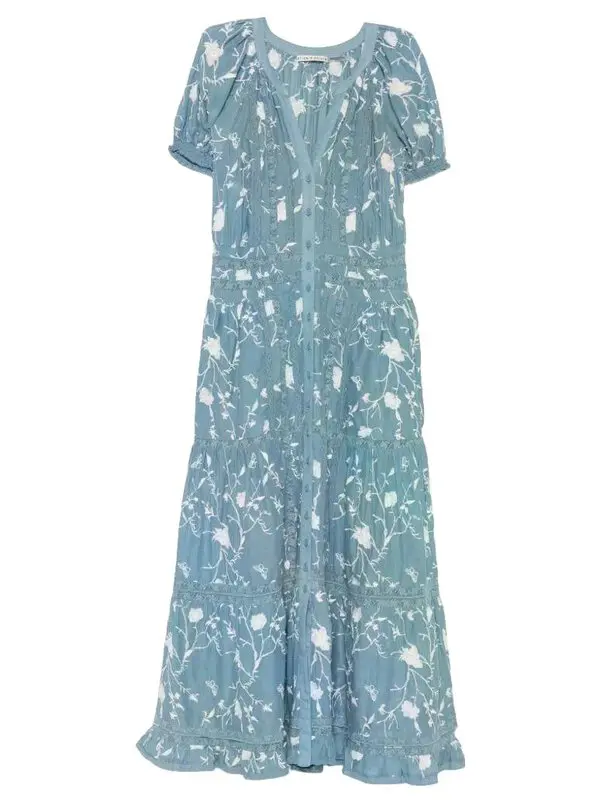 Alice + Olivia Lace-trim Floral-print Maxi Dress - Blue