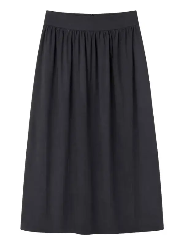 GRAN SASSO Pleated-waistband Flared Midi Skirt - Black