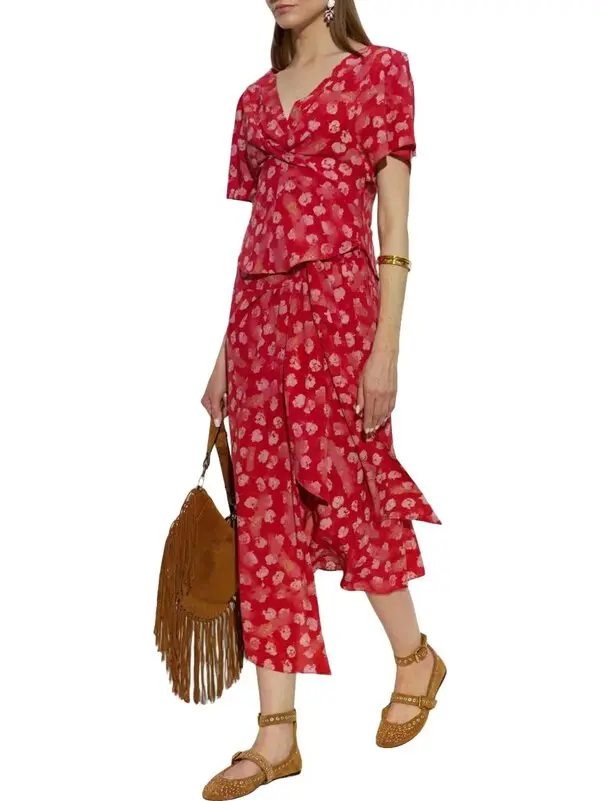 Isabel Marant Étoile Faljane Floral-print Blouse - Red