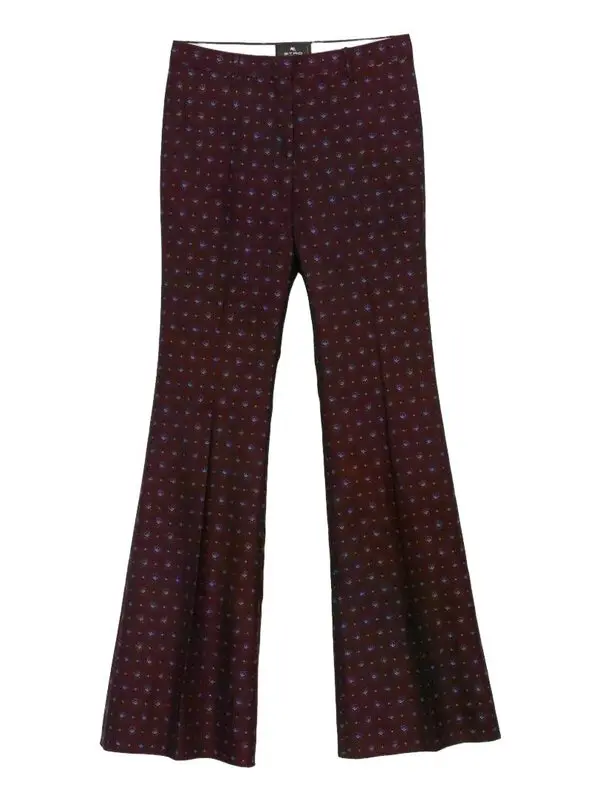 Etro Floral-print Jacquard-woven Trousers - Red