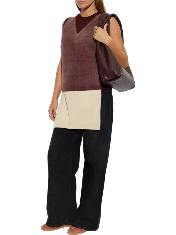 MAISON MARGIELA Layered-effect Knitted Vest - Purple