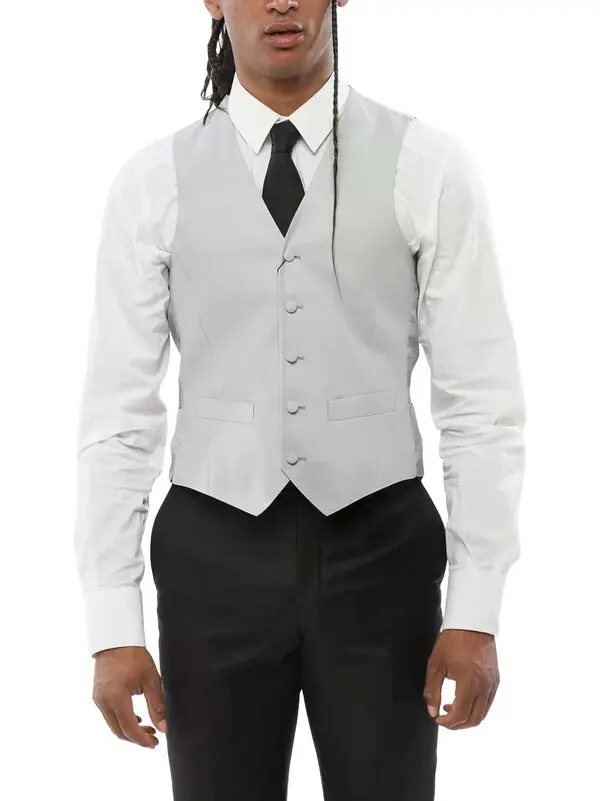 Corneliani Button-up Wool Waistcoat - Grey