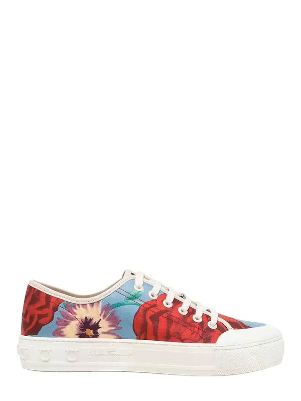 FERRAGAMO Borg Floral-print Trainers - Multicolour
