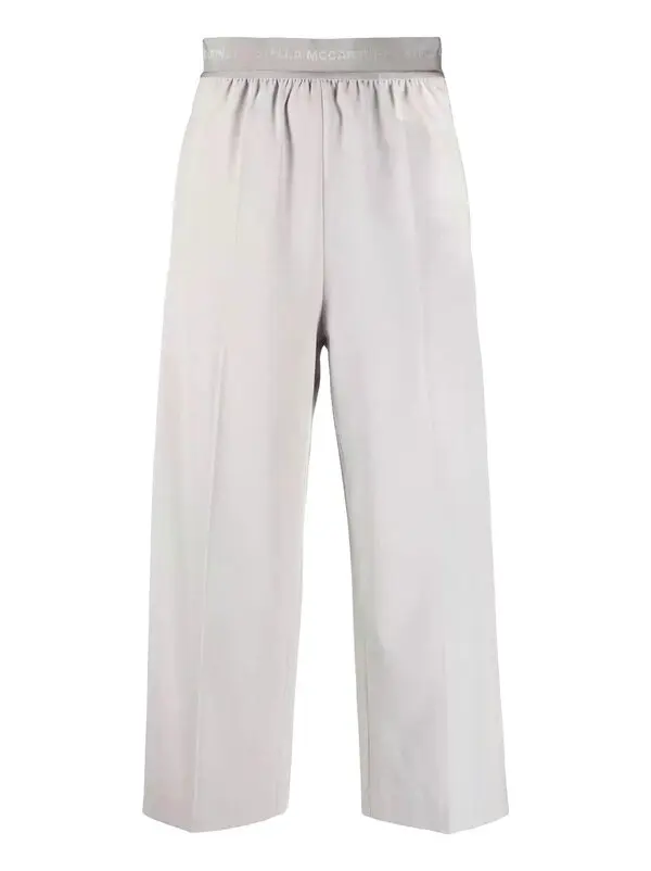 Stella McCartney Cropped Wide-leg Trousers - Grey