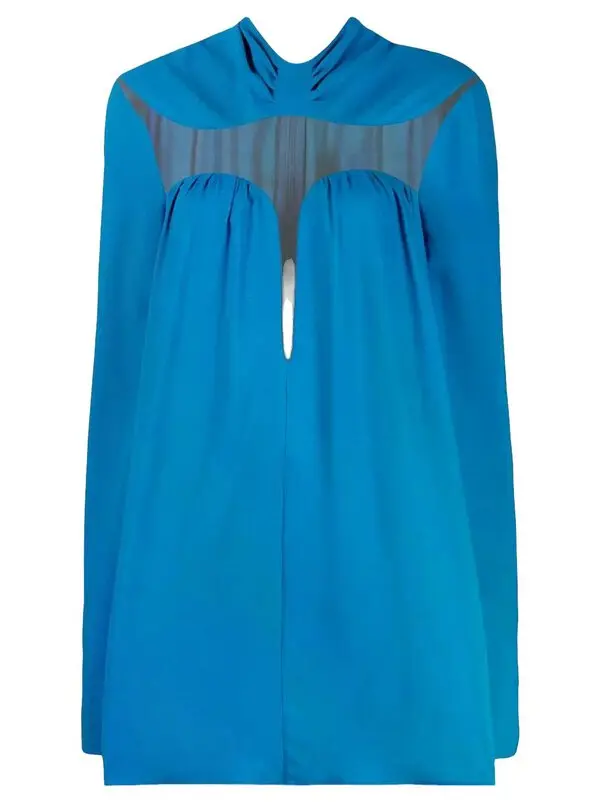 Stella McCartney Transparent-panel Short Dress - Blue