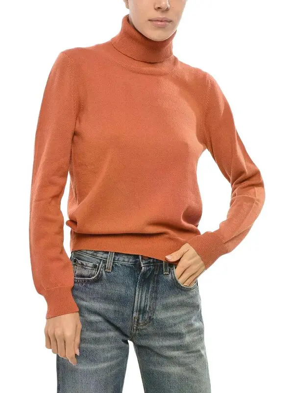 Malo Turtleneck Knitted Sweater - Orange